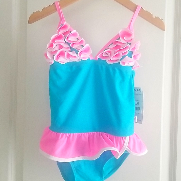 Floatimini | Swim | Floatimini Girls Swimsuit Pink Blue With Roset ...